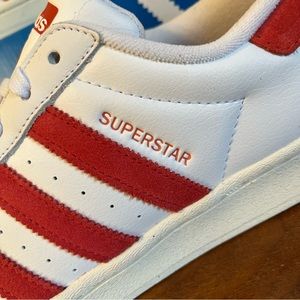 adidas | Shoes | Adidas Womens Superstar Red Heart Shoes | Poshmark